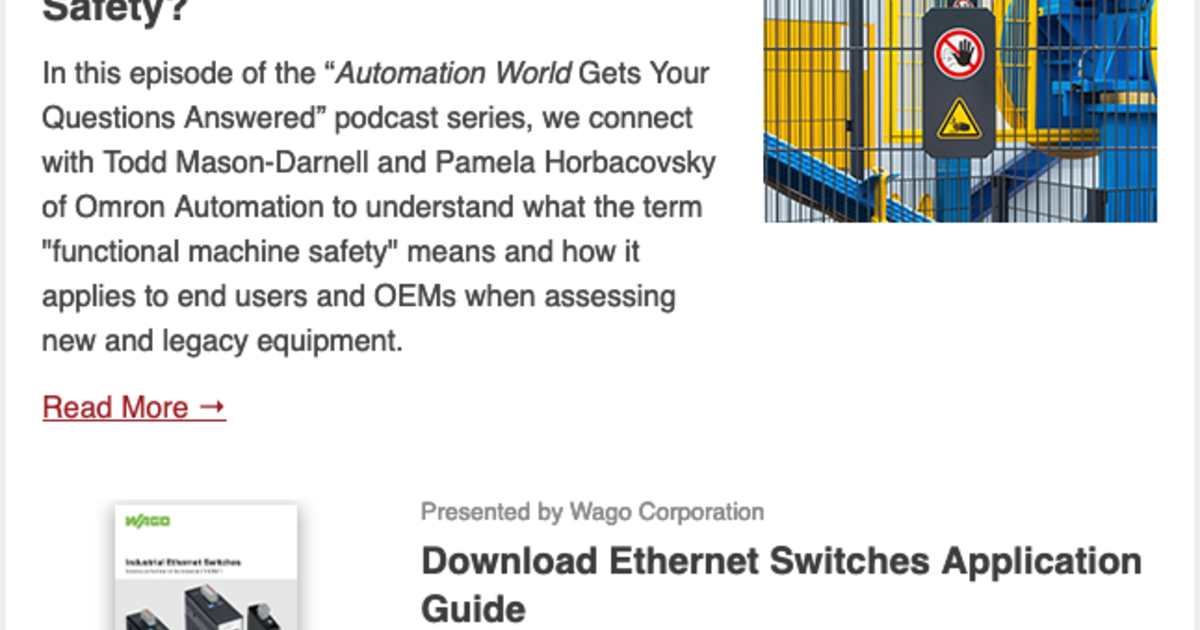 Automation World Newsletters | Product Hub